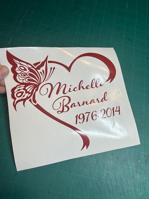 In Loving Memory Butterfly Heart Memorial Decals - Missed Loved Ones ...