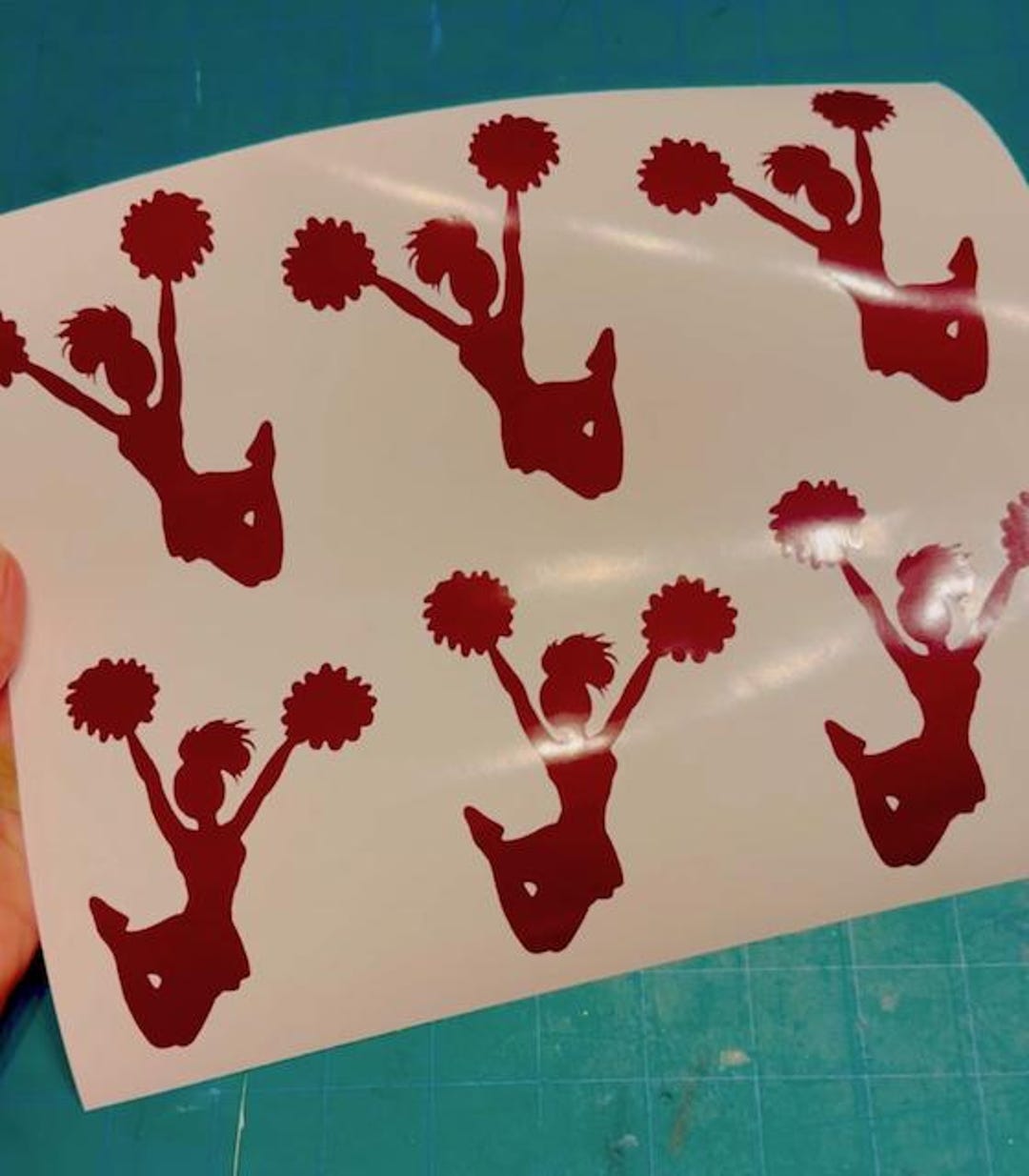 Cheer Bucket Decals - Set of 6 Cheerleaders - Vinyl Car Laptop Decals ...