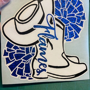 Custom Drill Team Stickers - Name Boot Hat & Pom-poms - Holographic ...