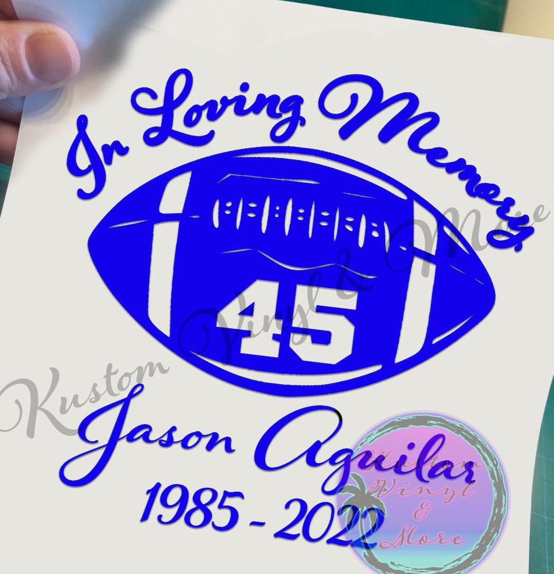 In Loving Memory Football Memorial Decals Missed Loved Ones Memorial ...