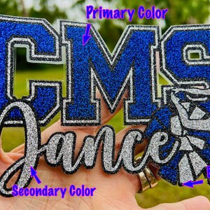 Dance Glitter Stickers - Personalized Dance Team High School Letters ...