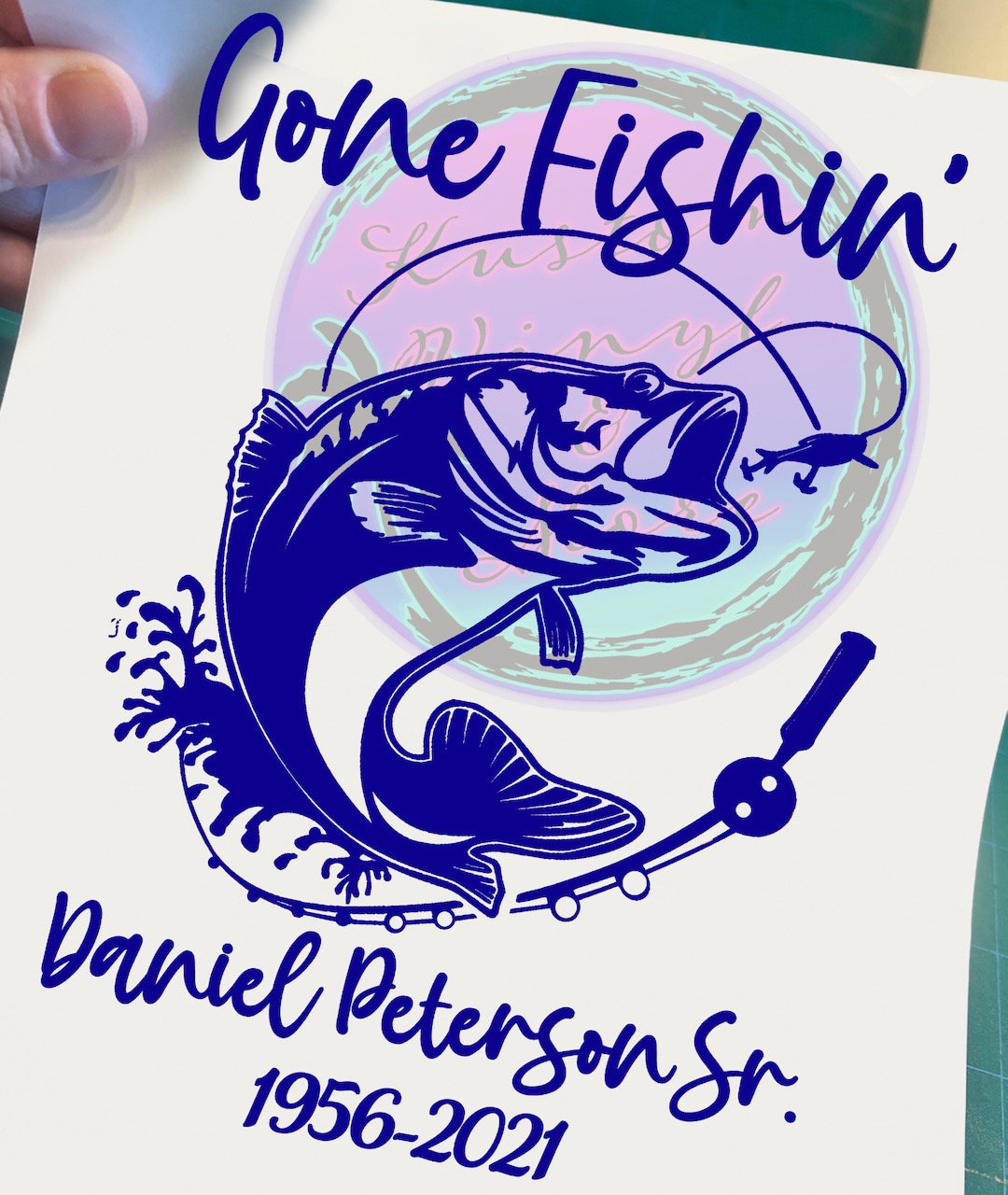 In Loving Memory Gone Fishing Memorial Decals - Missed Loved Ones ...