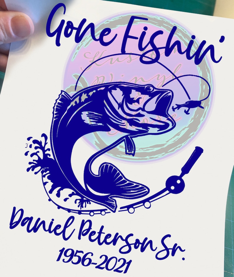 In Loving Memory Gone Fishing Memorial Decals Missed Loved - Etsy