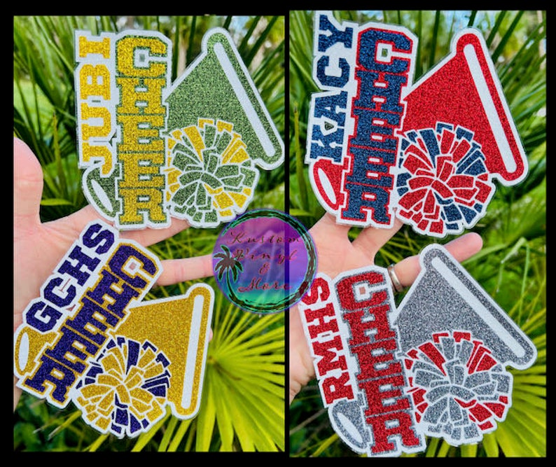 Cheer Glitter Stickers Cheerleader High School Team Name - Etsy
