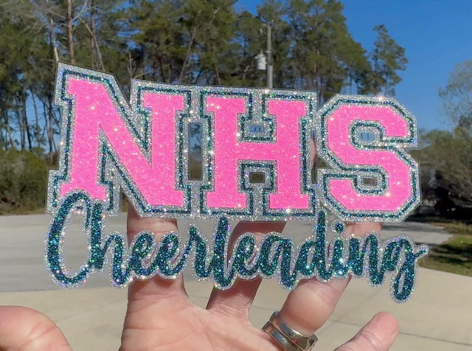 Custom Glitter Cheerleading Stickers & Magnets - Personalized High ...