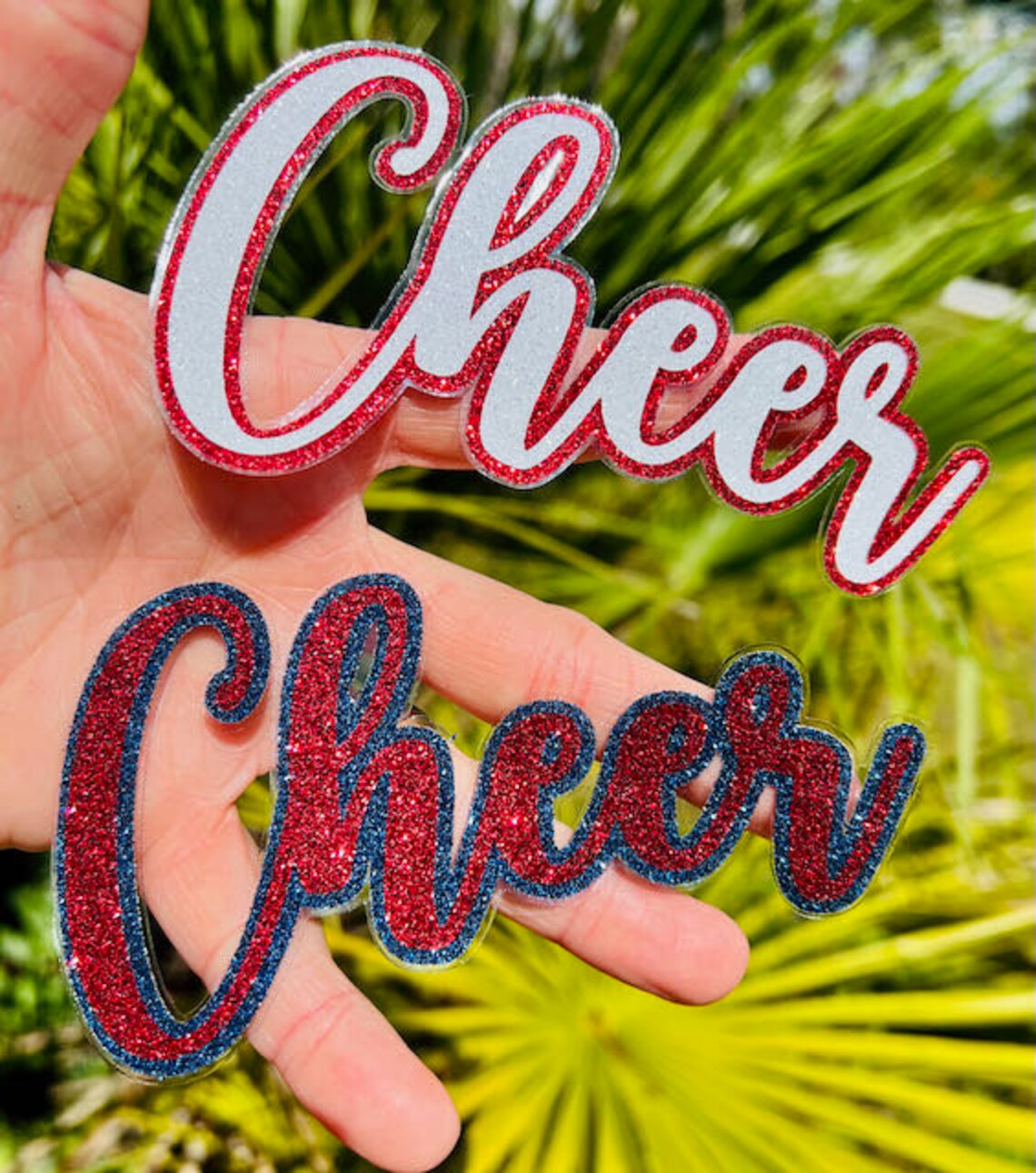 Cheer Glitter Stickers cheer Cursive Font Decal - Etsy