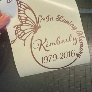 In Loving Memory Butterfly Memorial Decals - Missed Loved Ones Memorial ...