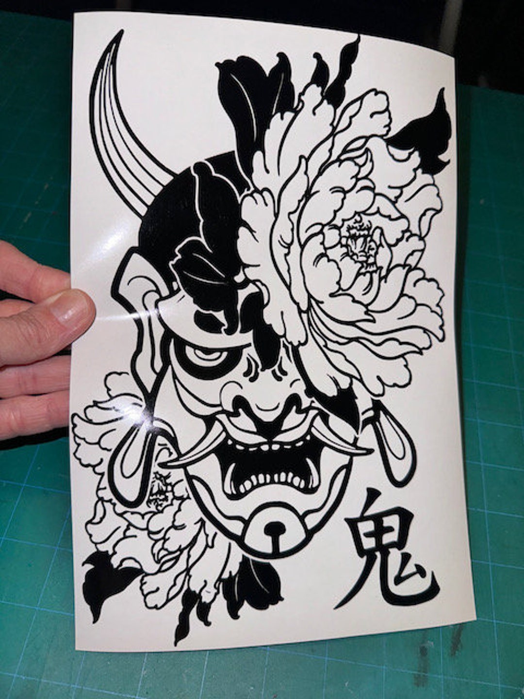 Japanese Oni Mask Decal - Samurai Hannya Kabuki Kami Kitsune Yōkai ...