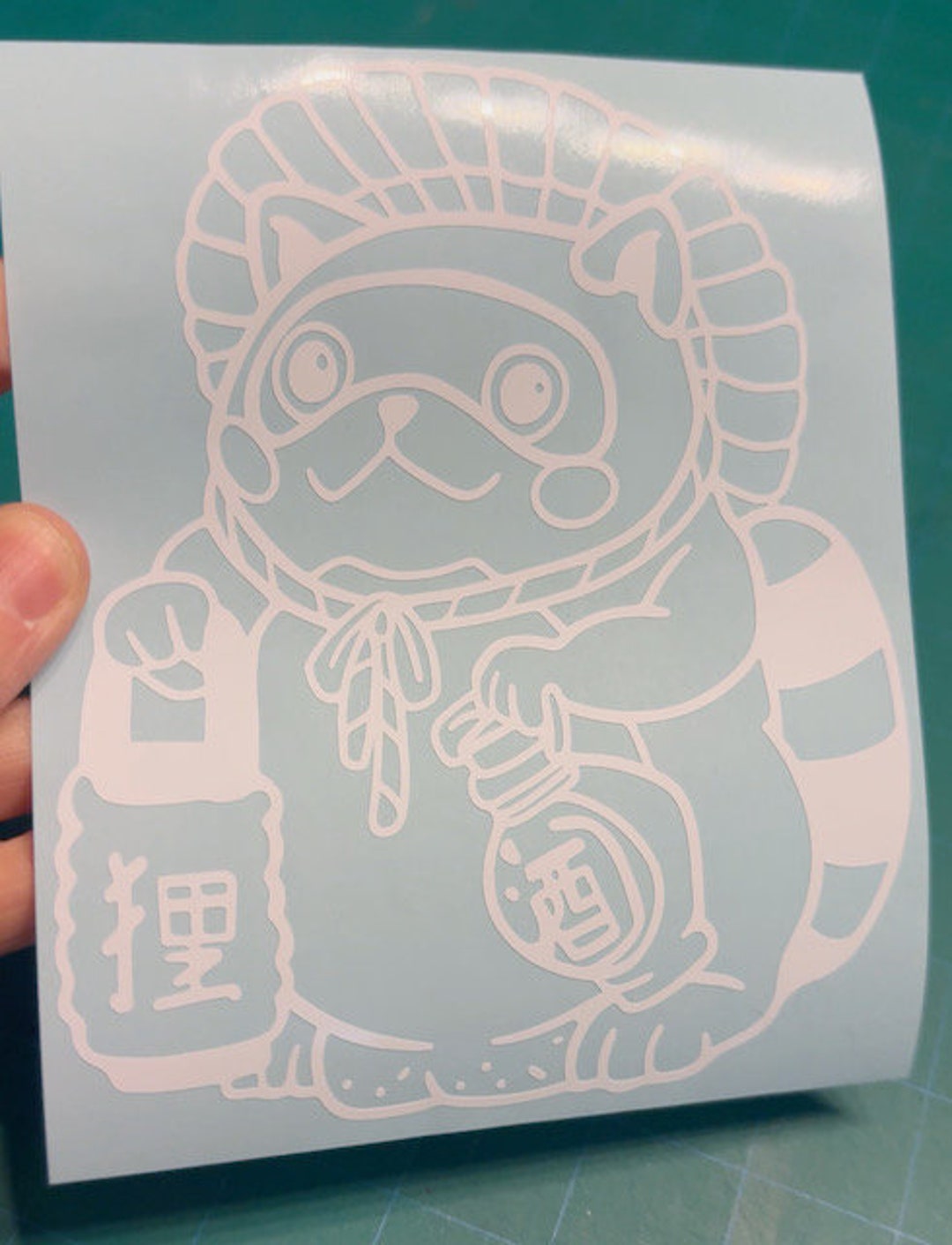 Japanese Tanuki Decal - Japanese Mythology Good Luck - Windows Car ...