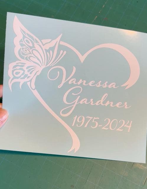 In Loving Memory Butterfly Heart Memorial Decals - Missed Loved Ones ...