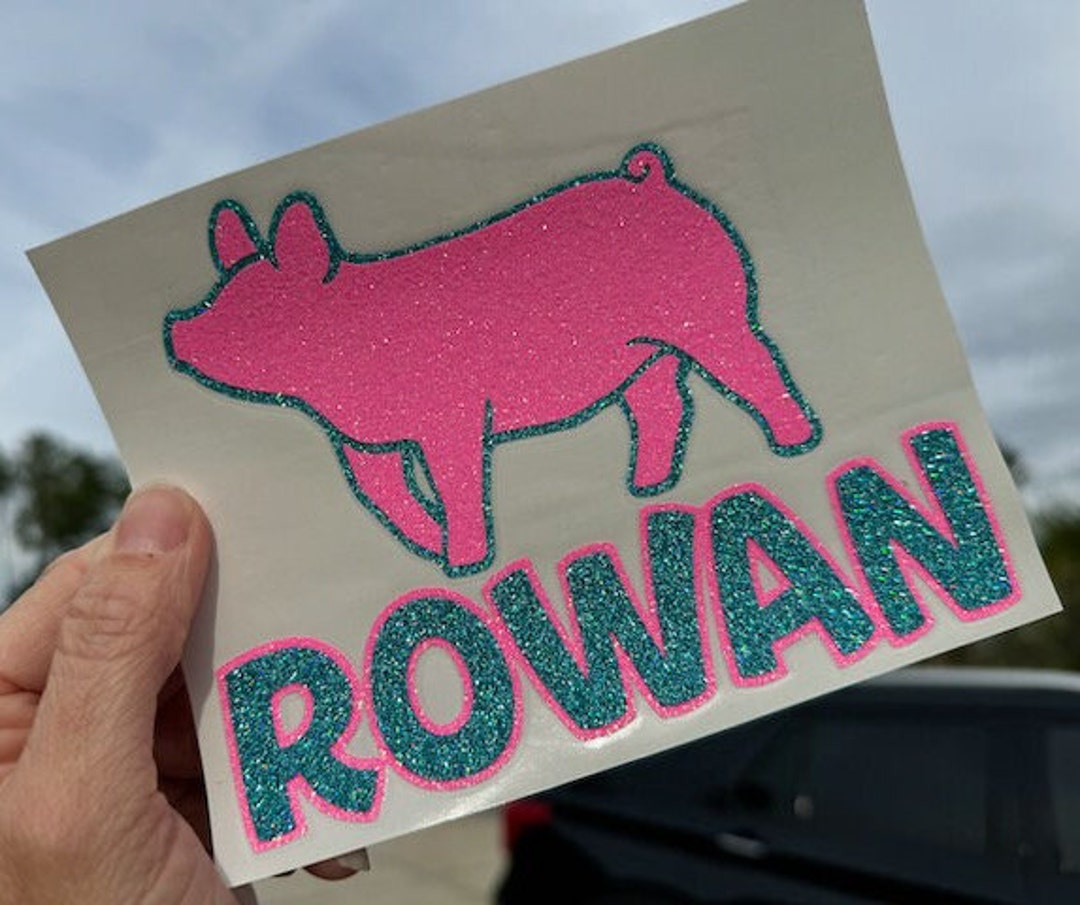 Glitter Hog Name Decals Custom Pig Sprayer Stickers Laptop - Etsy