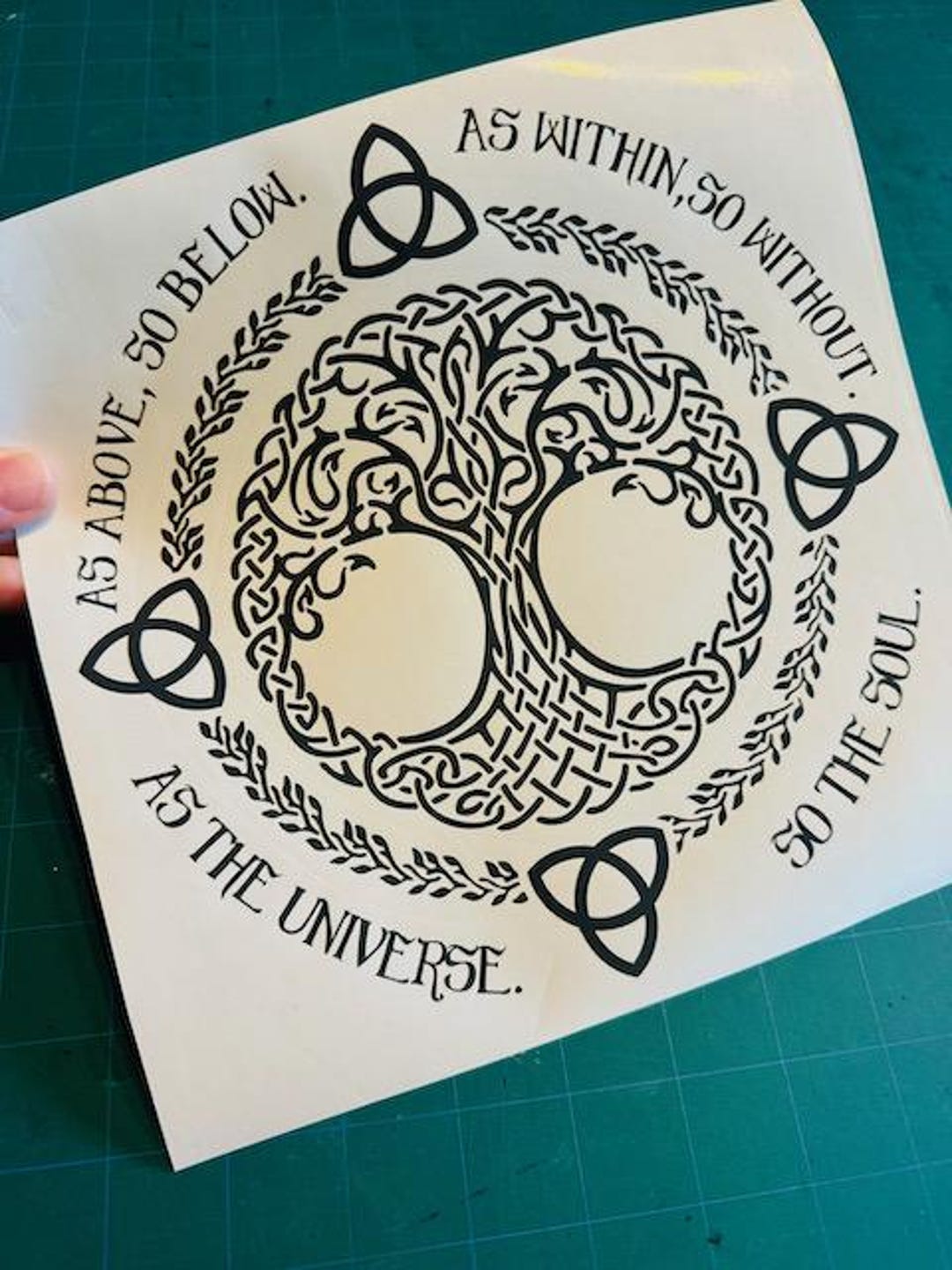 As Above so Below Tree of Life Yggdrasil - Celtic Trinity Knot Pagan ...