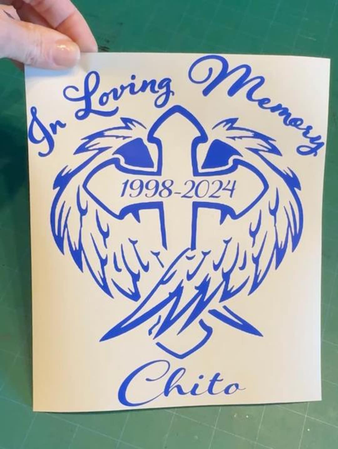 Wings & Cross Memorial Decals - in Loving Memory Memorial Decals ...