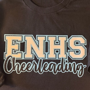Custom Glitter Cheerleading T-shirts - Personalized Team School Letters ...