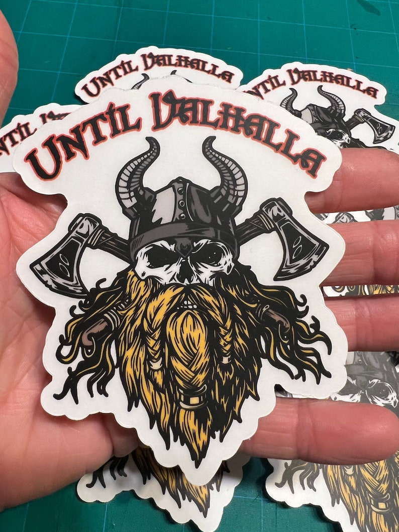 Viking Skull Warrior Thor Odin Sticker Until Valhalla - Etsy