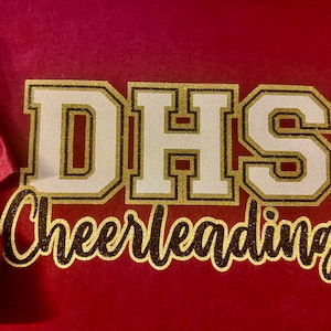 Custom Glitter Cheerleading T-shirts - Personalized Team School Letters ...