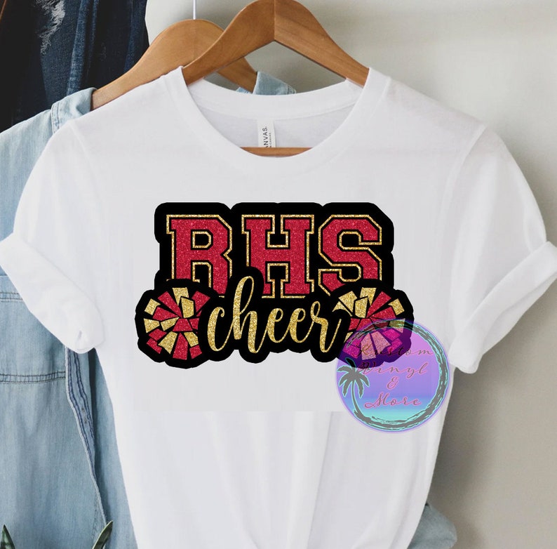 Custom Glitter Cheer T-shirts Cheerleader High School - Etsy