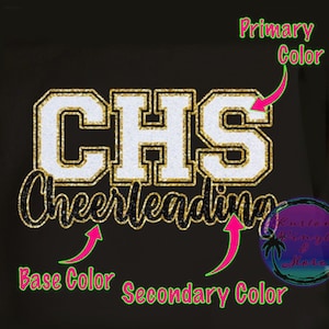 Custom Glitter Cheerleading T-shirts - Personalized Team School Letters ...