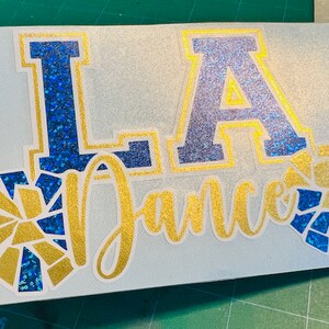 Custom DANCE High School Letters and Pom Poms - Holographic Dance Team ...