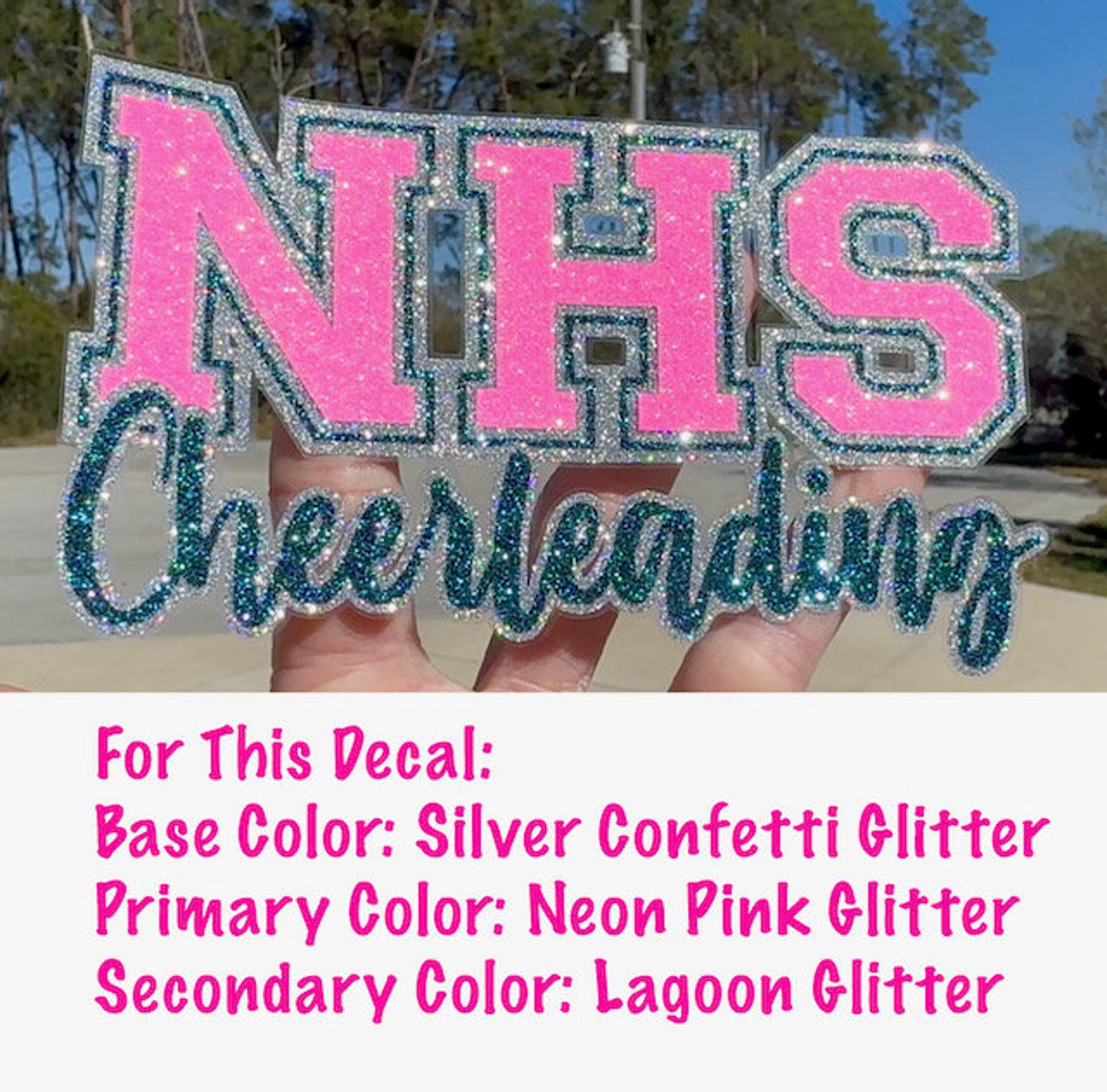 Custom Glitter Cheerleading Stickers & Magnets - Personalized High ...