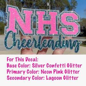 Custom Glitter Cheerleading Stickers & Magnets - Personalized High ...