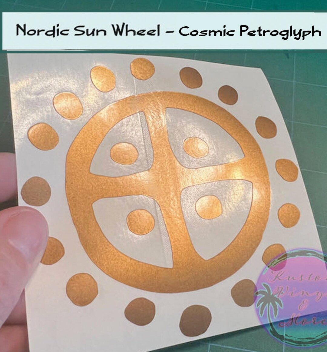 Nordic Sun Wheel Decal - Ancient Petroglyph Sticker - Invoke Cosmic ...
