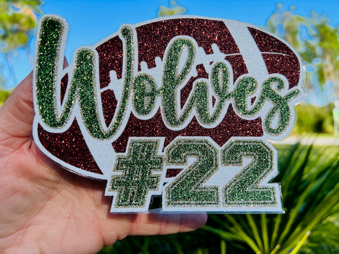 Custom Glitter Football Team Stickers Player Name and Number - Etsy