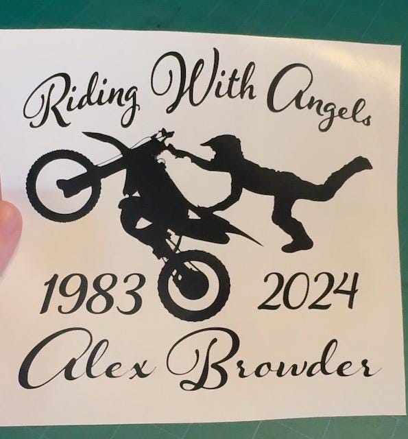 Riding With Angels Motorcross Memorial Decals - Missed Loved Ones ...