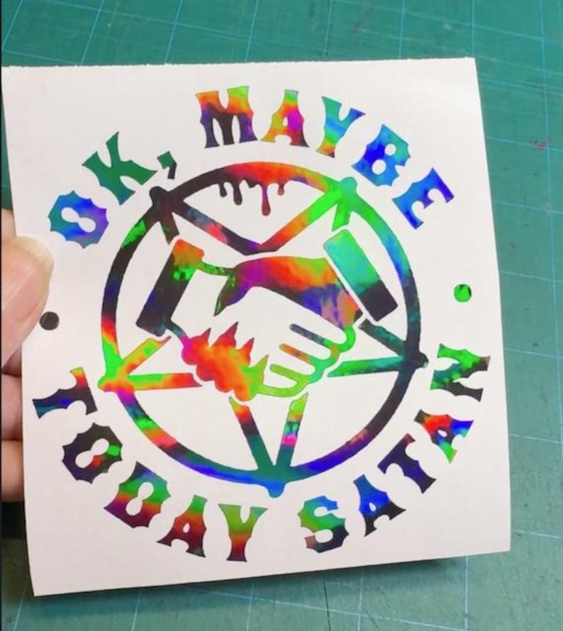 Funny Pagan Maybe Today Satan Decal - Car Truck Laptop Decals ...