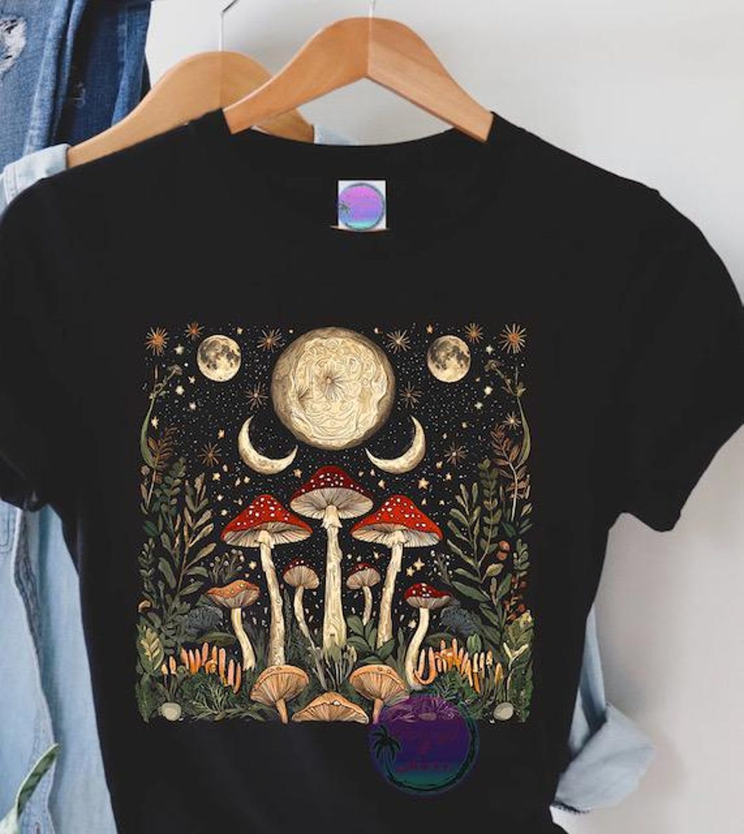 Boho (MM2) Celestial Moon Phases and Mushrooms T-shirts - Etsy