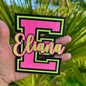 Glitter BIG Varsity Letter Name Stickers & Magnets - Varsity Junior ...