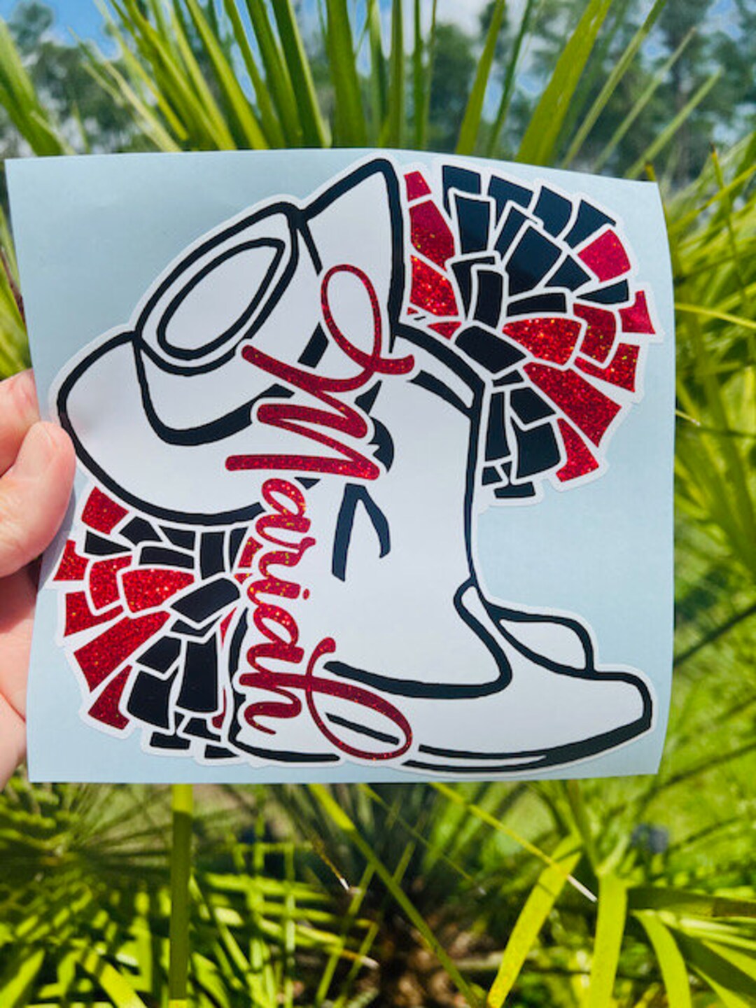 Custom Drill Team Stickers - Name Boot Hat & Pom-poms - Holographic ...