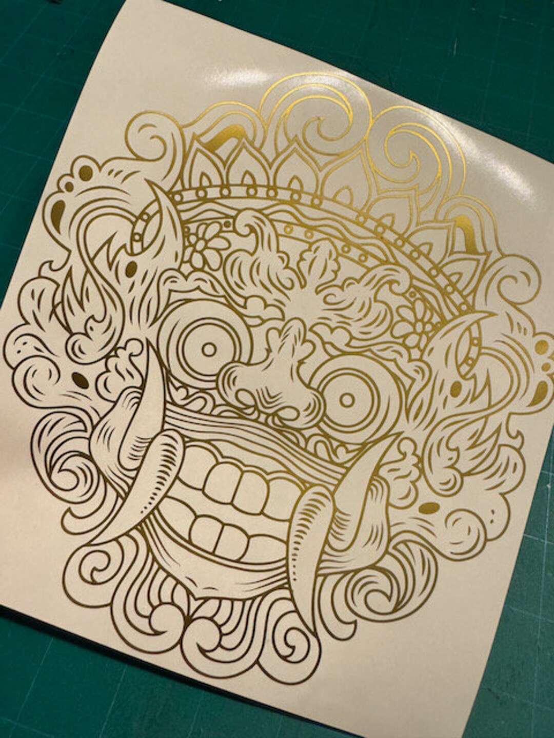 Balinese Barong Rangda Mask Decals - Bali Mythology Rwa Bhineda - Tiger ...