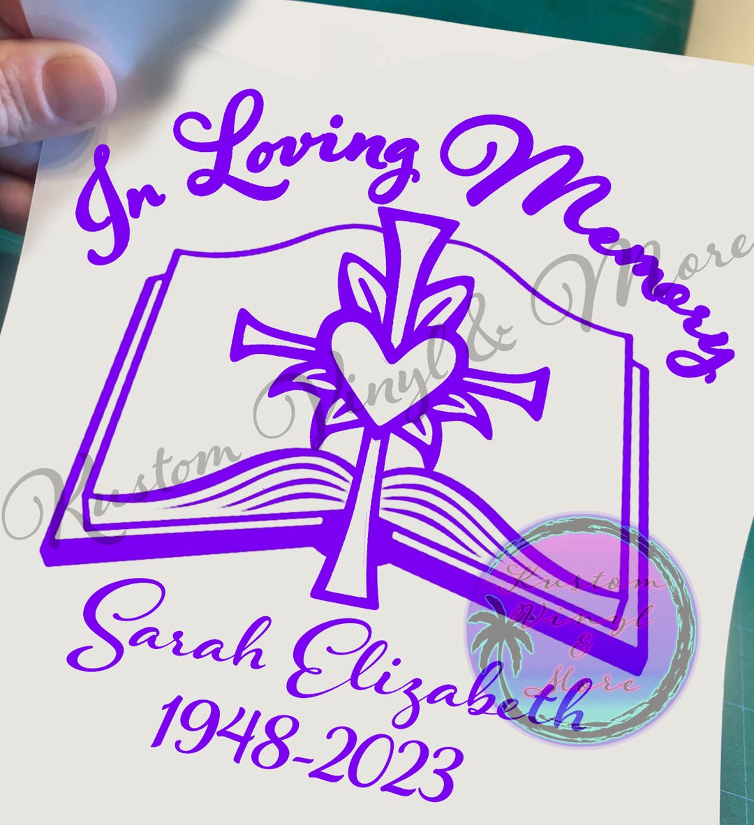 In Loving Memory Cross and Bible Memorial Decals - Missed Loved Ones ...