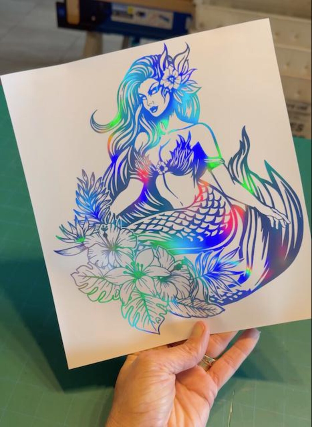Floral Mermaid Decal - Siren Flowers - Vinyl Car Laptop Decals ...