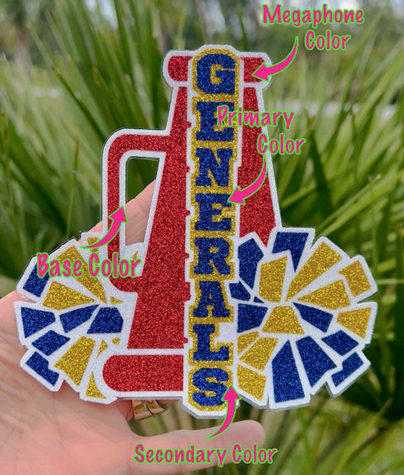 Cheer Glitter Stickers Cheerleader High School Team Name - Etsy