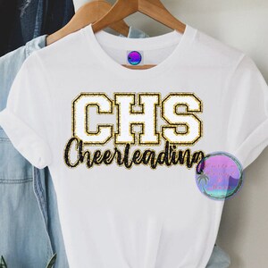Custom Glitter Cheerleading T-shirts - Personalized Team School Letters ...