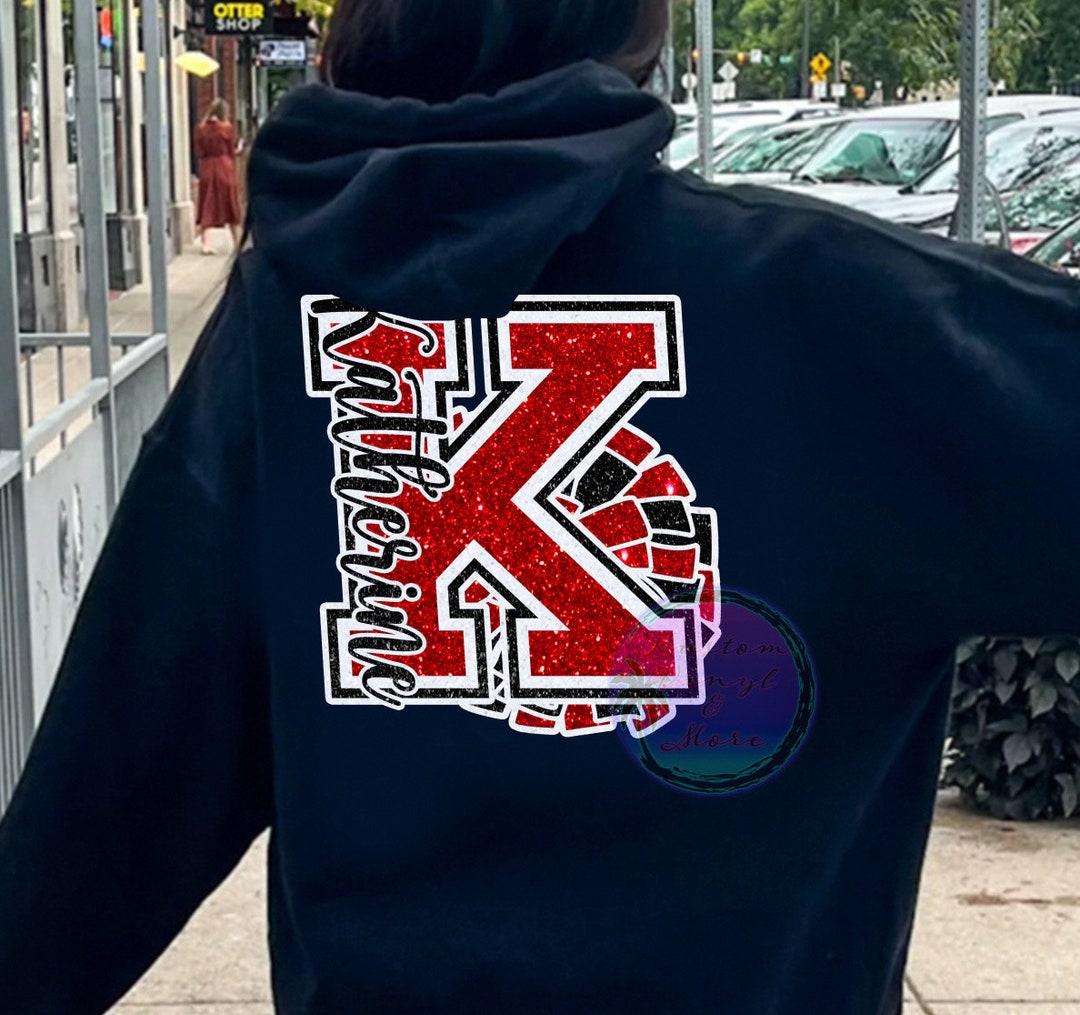 Custom Glitter Cheer BIG LETTER Pom-pom Hoodies and Sweatshirts -adult ...