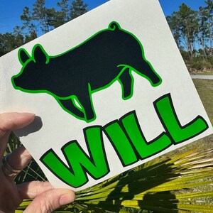 Hog Show Name Decals - Custom Pig Sprayer Stickers - Laptop Water ...
