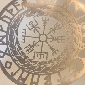 Norse Jormungandr Vegvisir Decal - Viking Futhark Runes Sticker - Vinyl ...
