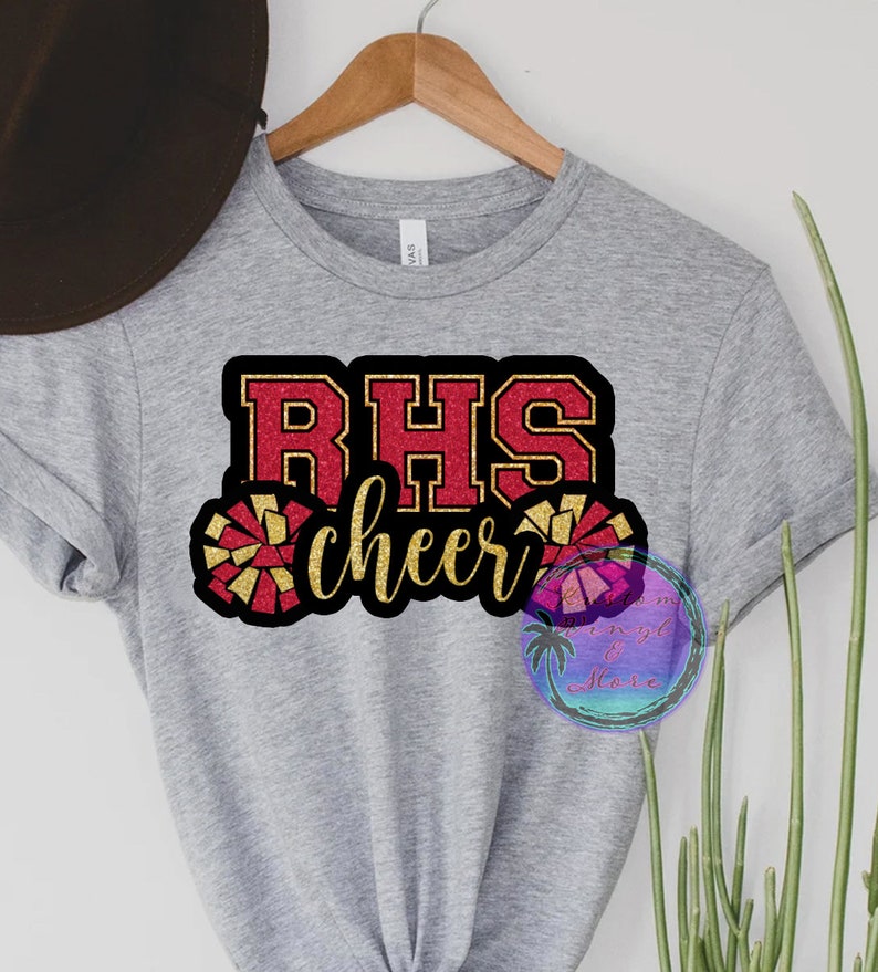 Custom Glitter Cheer T-shirts Cheerleader High School - Etsy