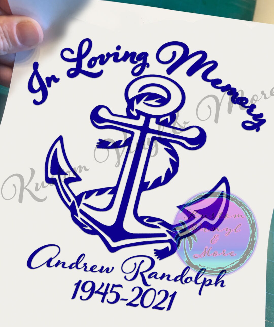 In Loving Memory Anchor Memorial Decals Missed Loved Ones Memorial ...