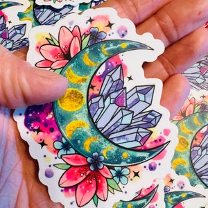 Mystical Moon Phases & Crystals sticker - Windows Car Laptop Water ...