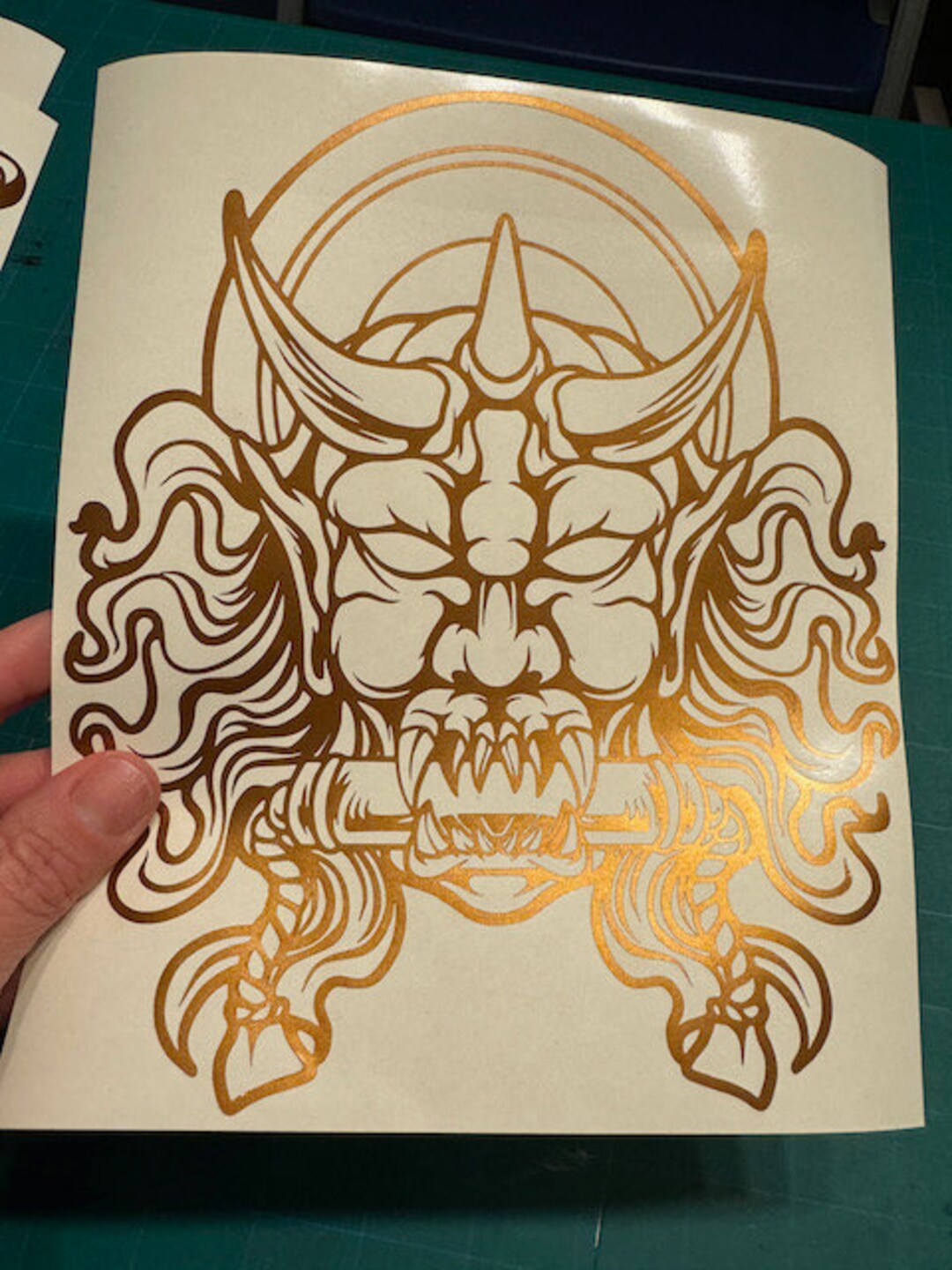 Japanese Oni Mask Decal - Samurai Hannya Kabuki Kami Kitsune Yōkai ...