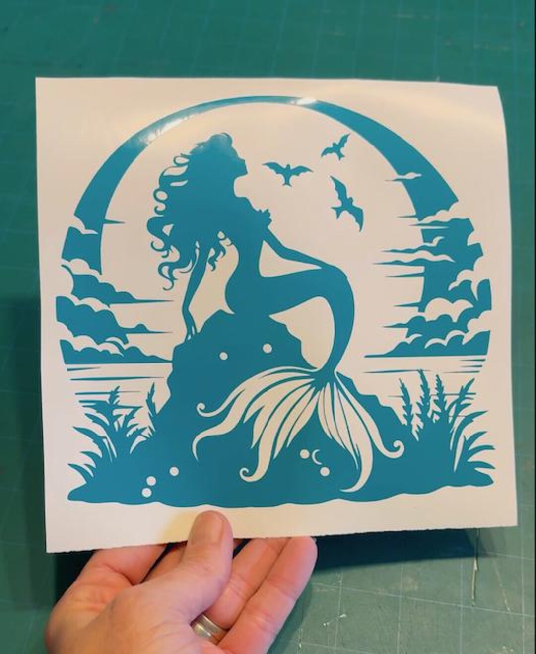 Mermaid Sunset Decal - Tropical Mermaid - Vinyl Car Laptop Decals ...