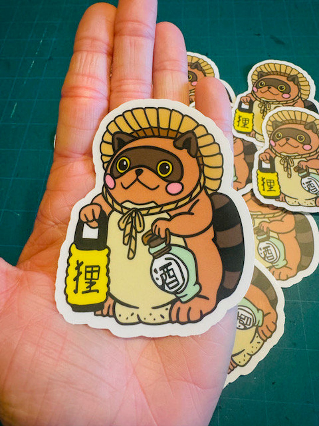 Japanese Tanuki Sticker - Japan Good Luck Prosperity - Car Laptop ...