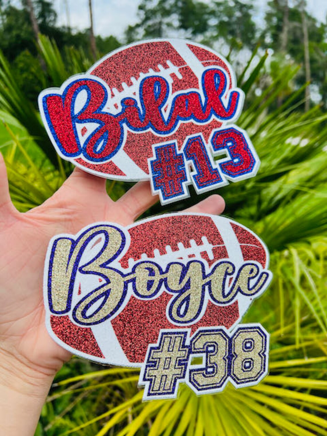 Custom Glitter Football Team Stickers Player Name and Number - Etsy
