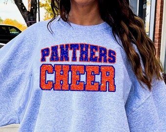 Custom Glitter Cheer Sweatshirts and Hoodies BIG LETTER Pom-pom & Team ...