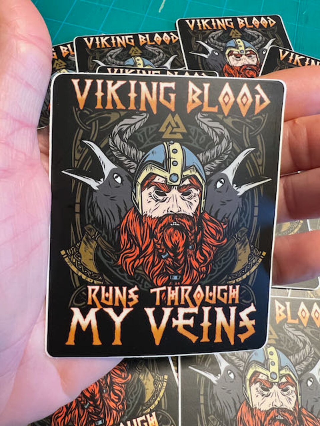 Viking Stickers - Norse Odin Decal - Viking Blood Runs Through My Veins ...