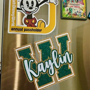 Glitter BIG Varsity Letter Name Stickers & Magnets - Varsity Junior ...